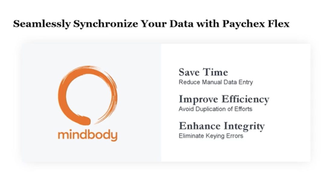 Mindbody Integration For Paychex Flex® Paychex Marketplace