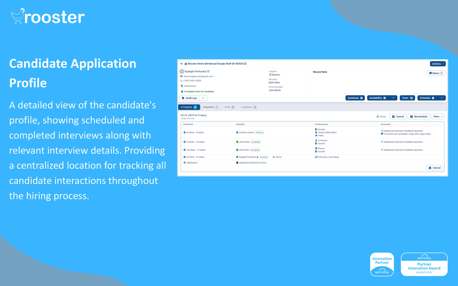 Rooster - Interview Scheduling for Workday | Workday Marketplace