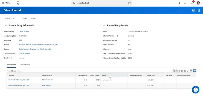 Create Accounting Journal | Workday Marketplace