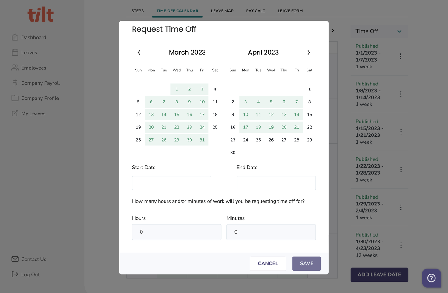 Tilt Leave Management | Paycor's Marketplace