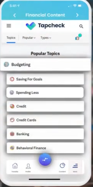 Tapcheck Earned Wage Access and Financial Wellness | Paycor's Marketplace
