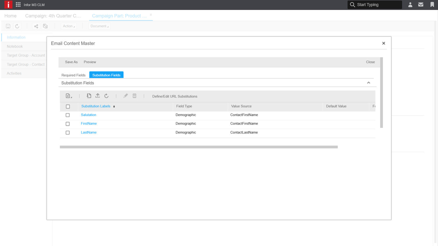 M3 CLM Integration with Infor OCM | Infor Marketplace
