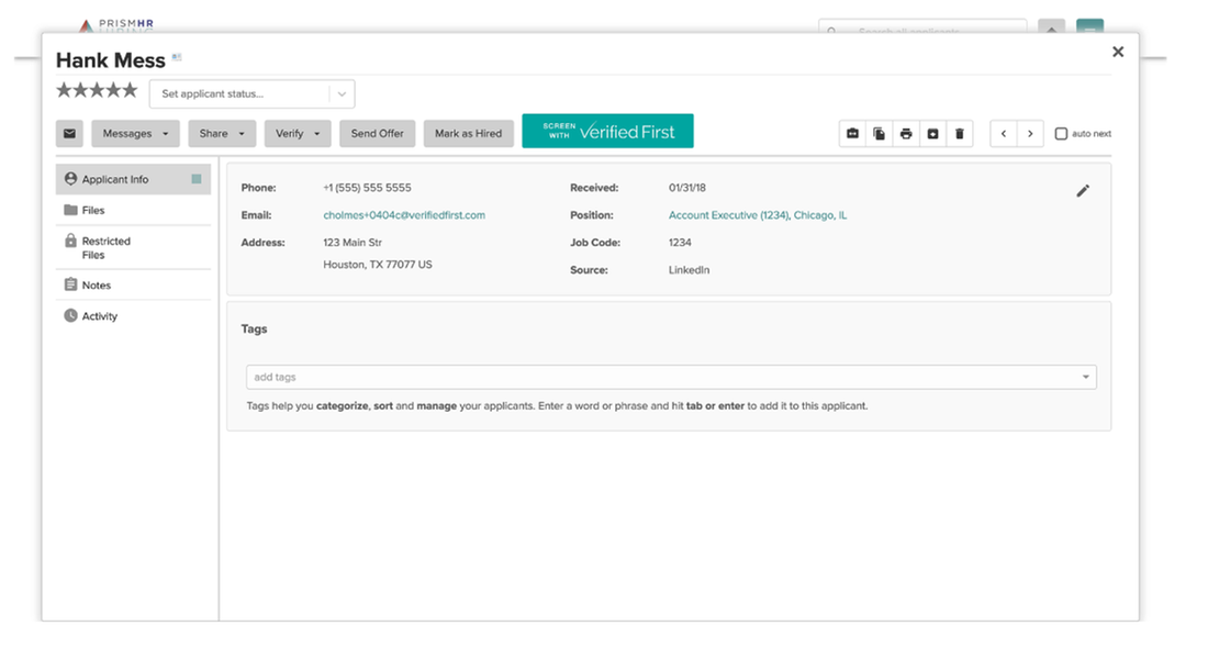 Verified First Background Screening | PrismHR