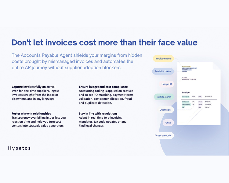 Hypatos Accounts Payable AI Agent | Coupa App Marketplace