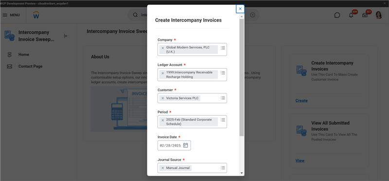 Intercompany Invoice Sweep | Workday Marketplace