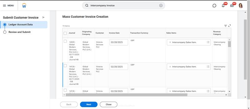 Intercompany Invoice Sweep | Workday Marketplace