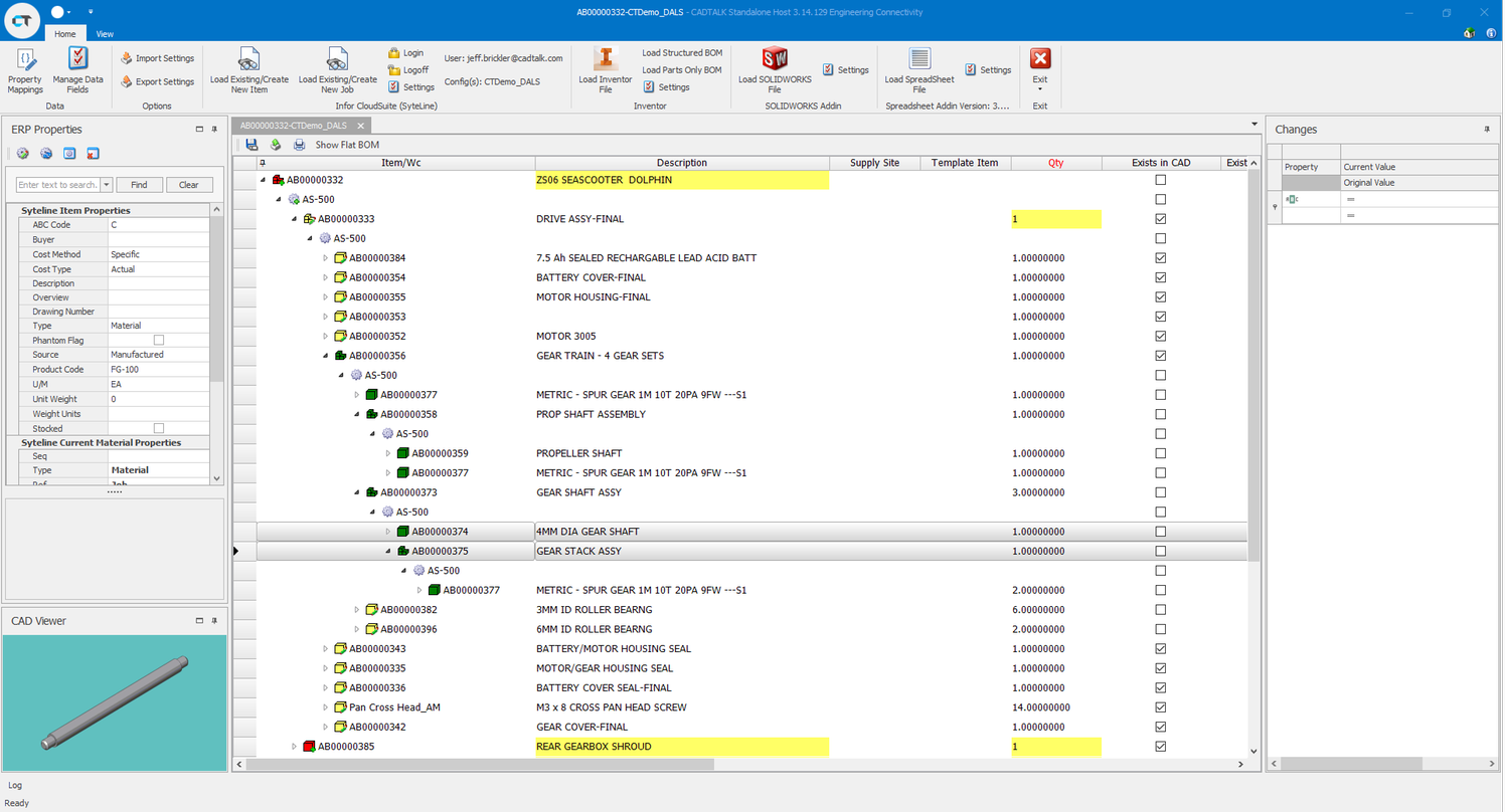 CADTALK ERP Integration with Infor CSI (Syteline) | Infor Marketplace