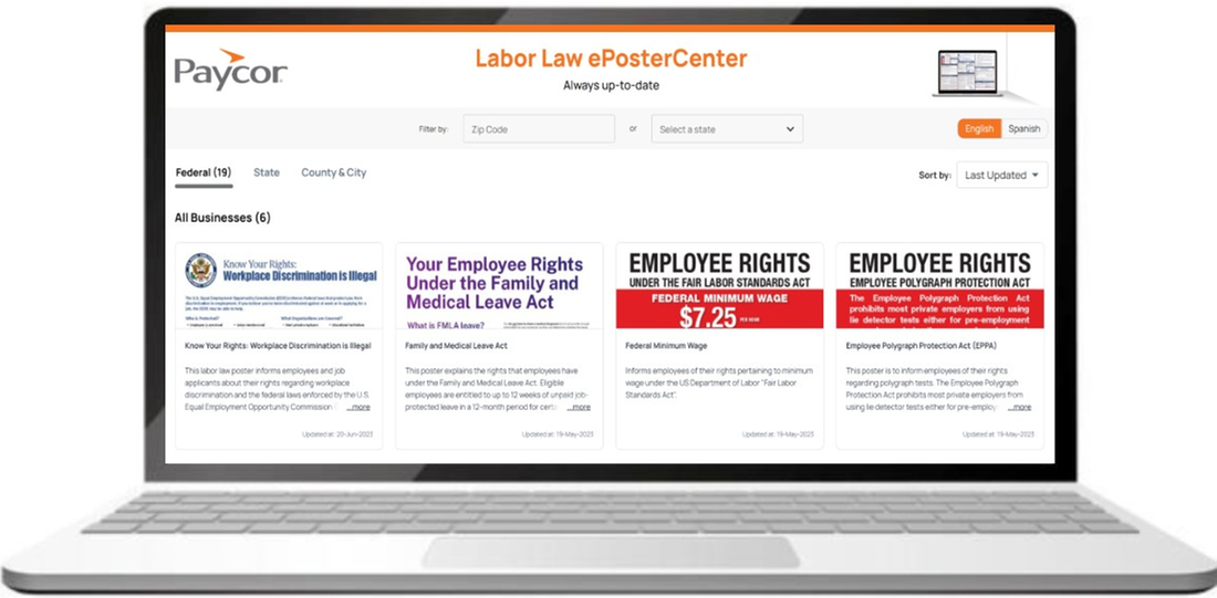 ePosterCenter - Digital Labor Law Poster Compliance Simplified | Paycor ...