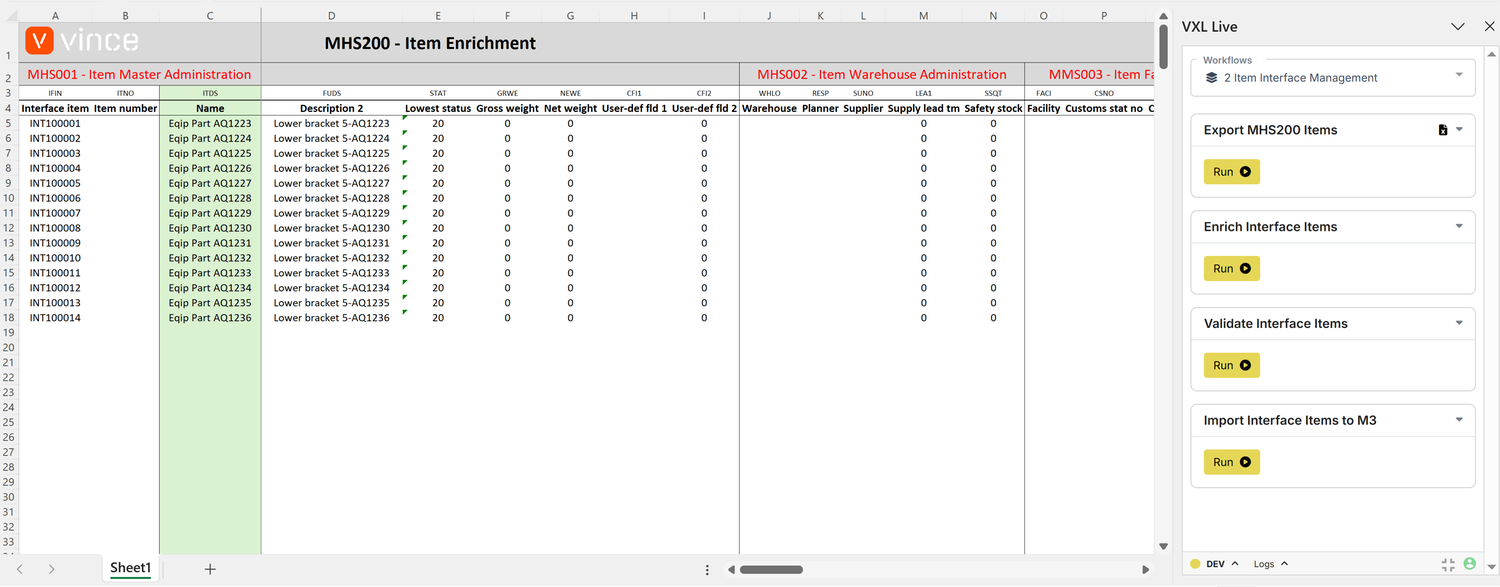 Excel Add-In for Infor M3 | Infor Marketplace