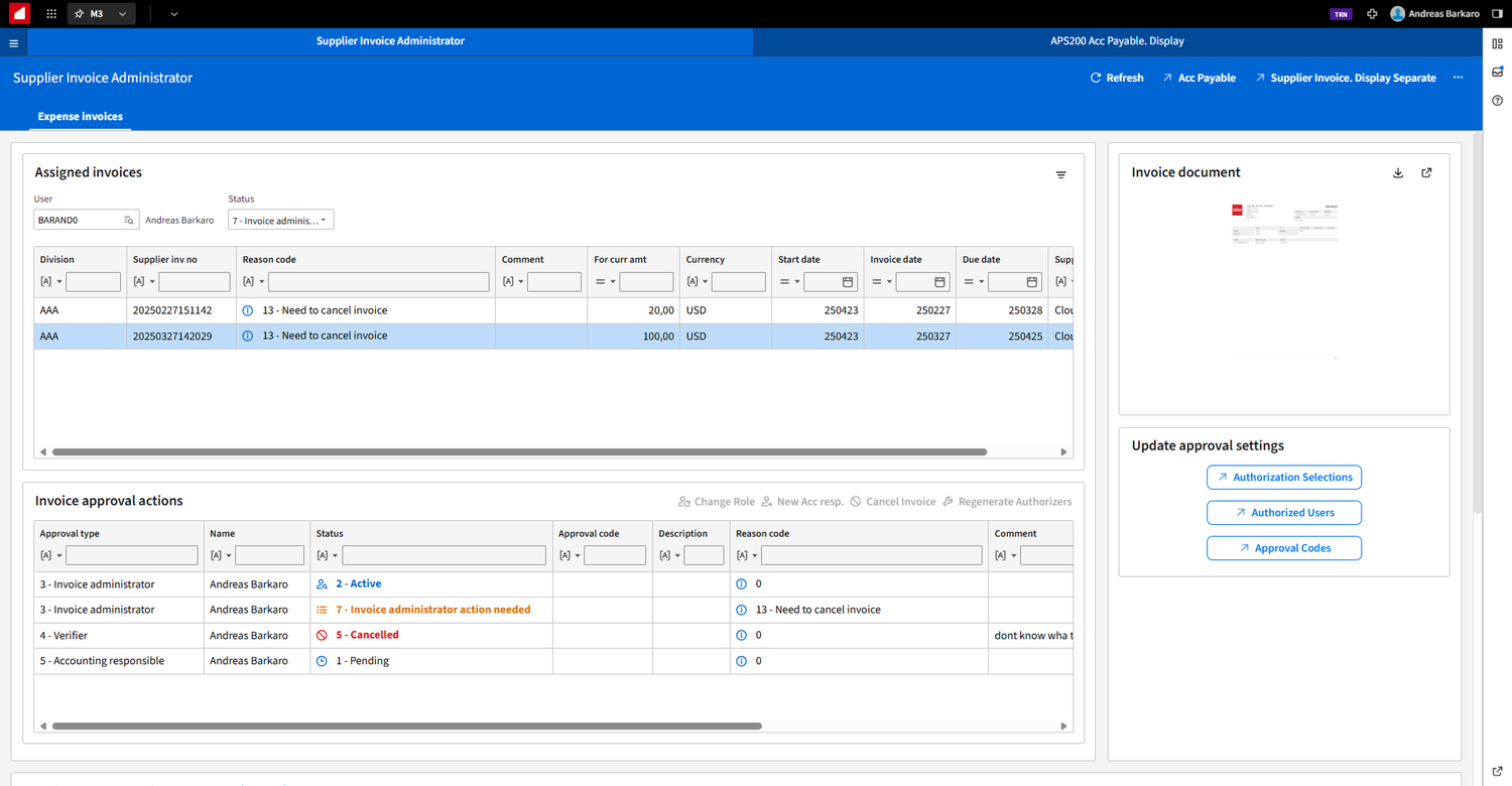 M3 Experience Designer: Supplier Invoice Administrator | Infor Marketplace