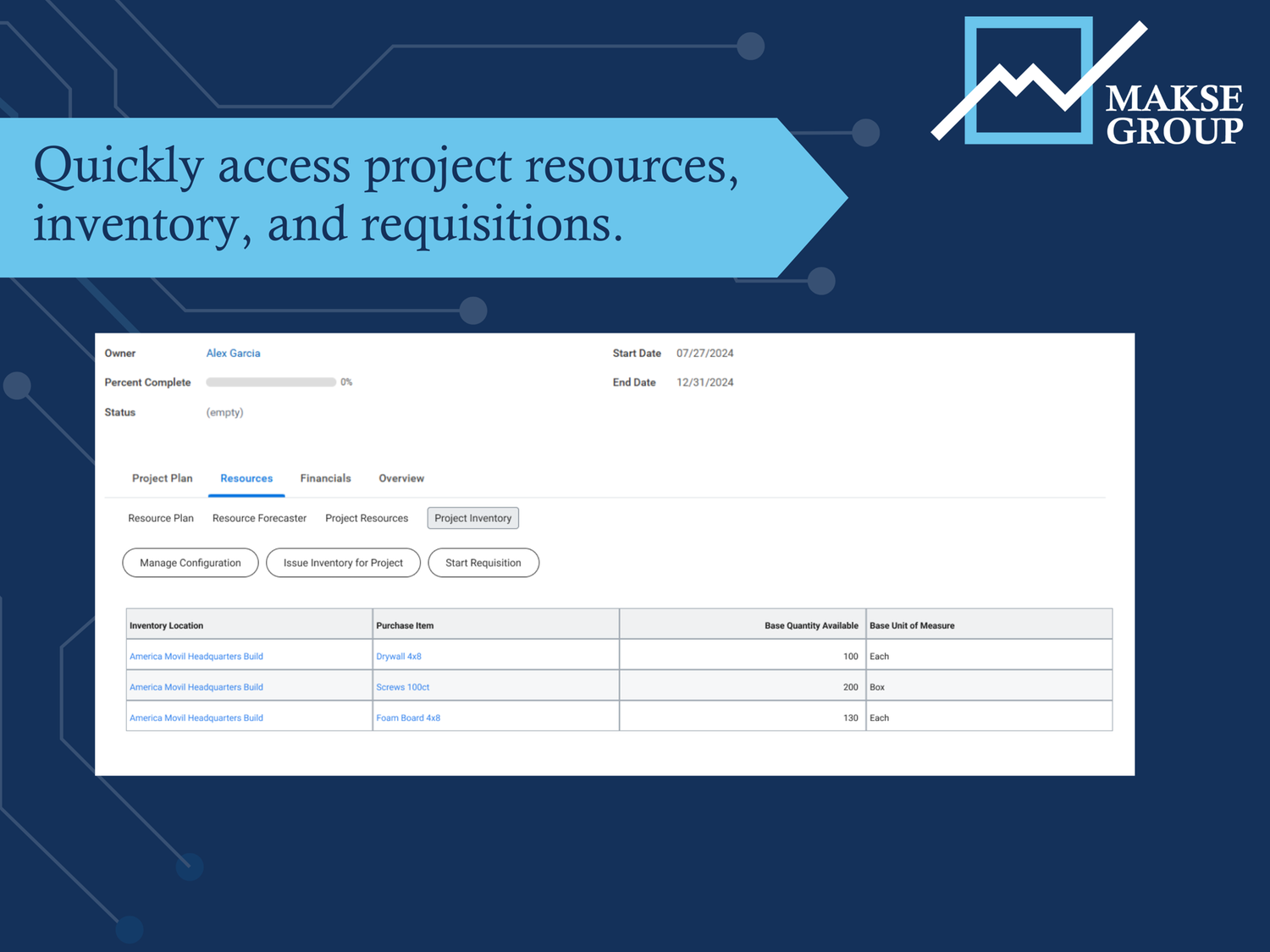Project Inventory | Workday Marketplace