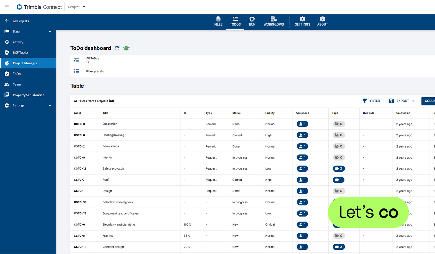 Project Manager Extension for Trimble Connect | Trimble Marketplace