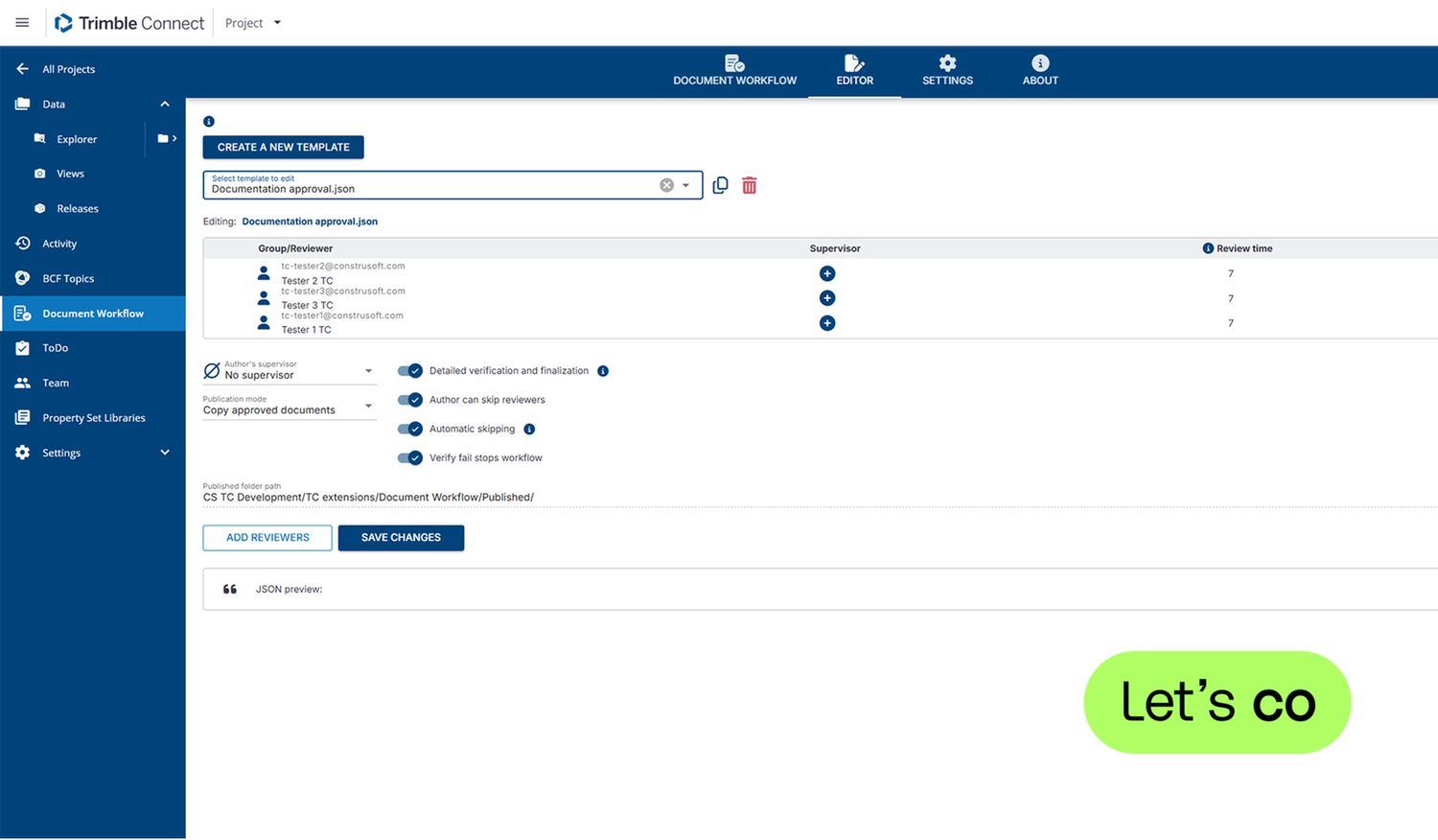 Document Workflow Extension for Trimble Connect | Trimble Marketplace