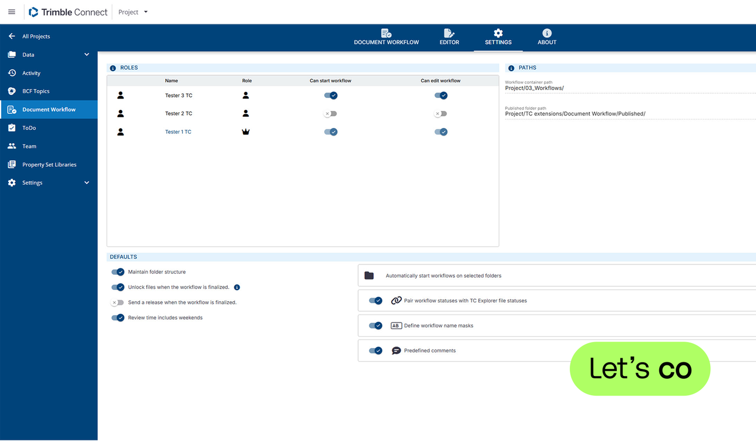 Document Workflow Extension for Trimble Connect | Trimble Marketplace