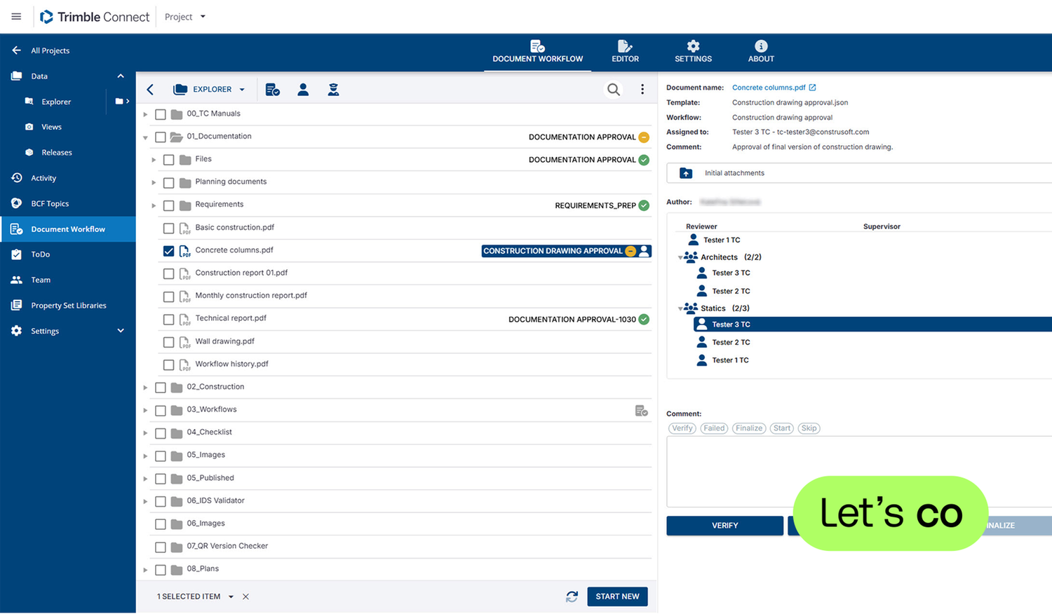 Document Workflow Extension for Trimble Connect | Trimble Marketplace