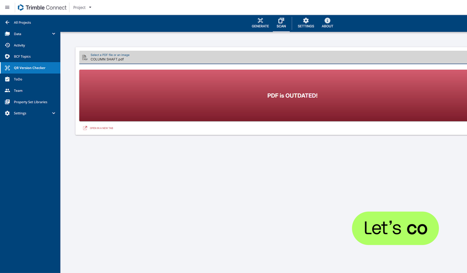 QR Version Checker Extension for Trimble Connect | Trimble Marketplace